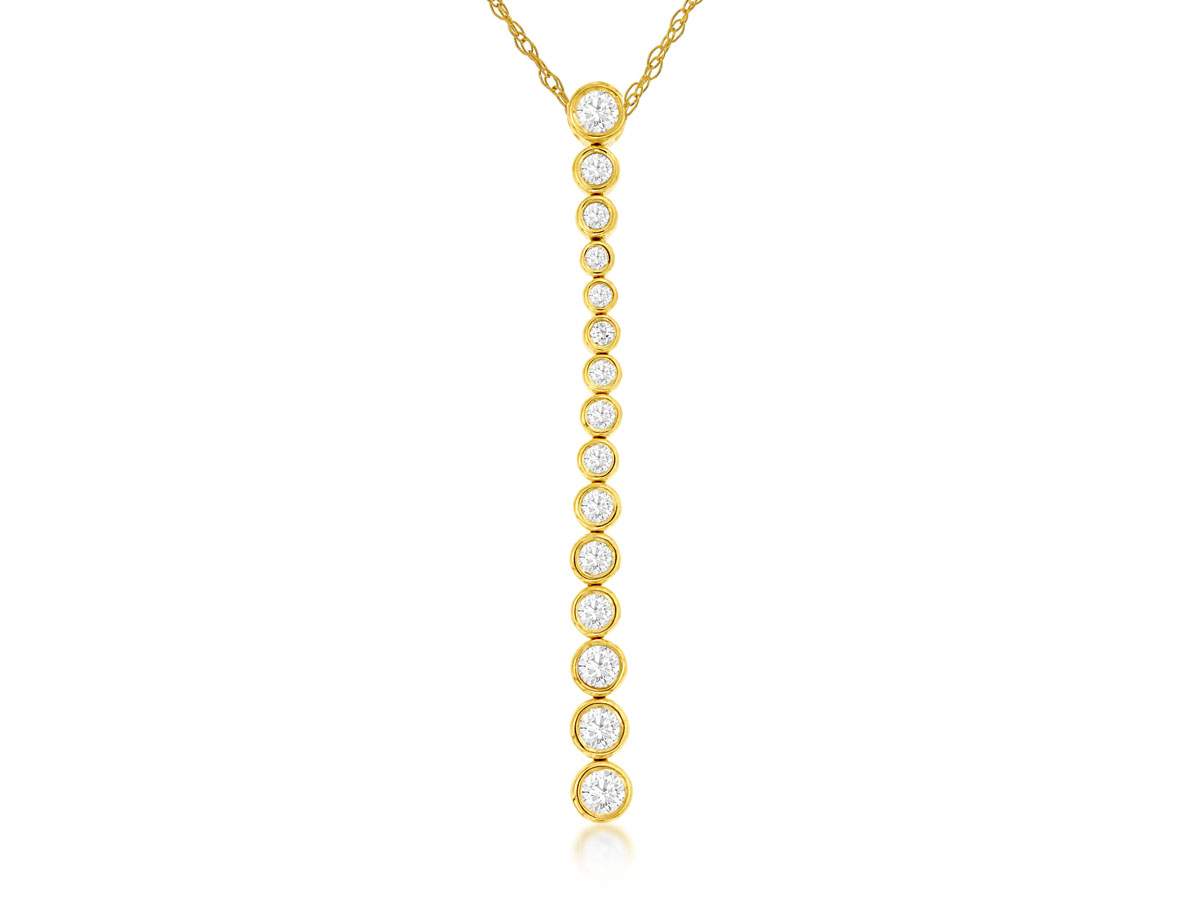 14K DIAMOND STICK NECKLACE